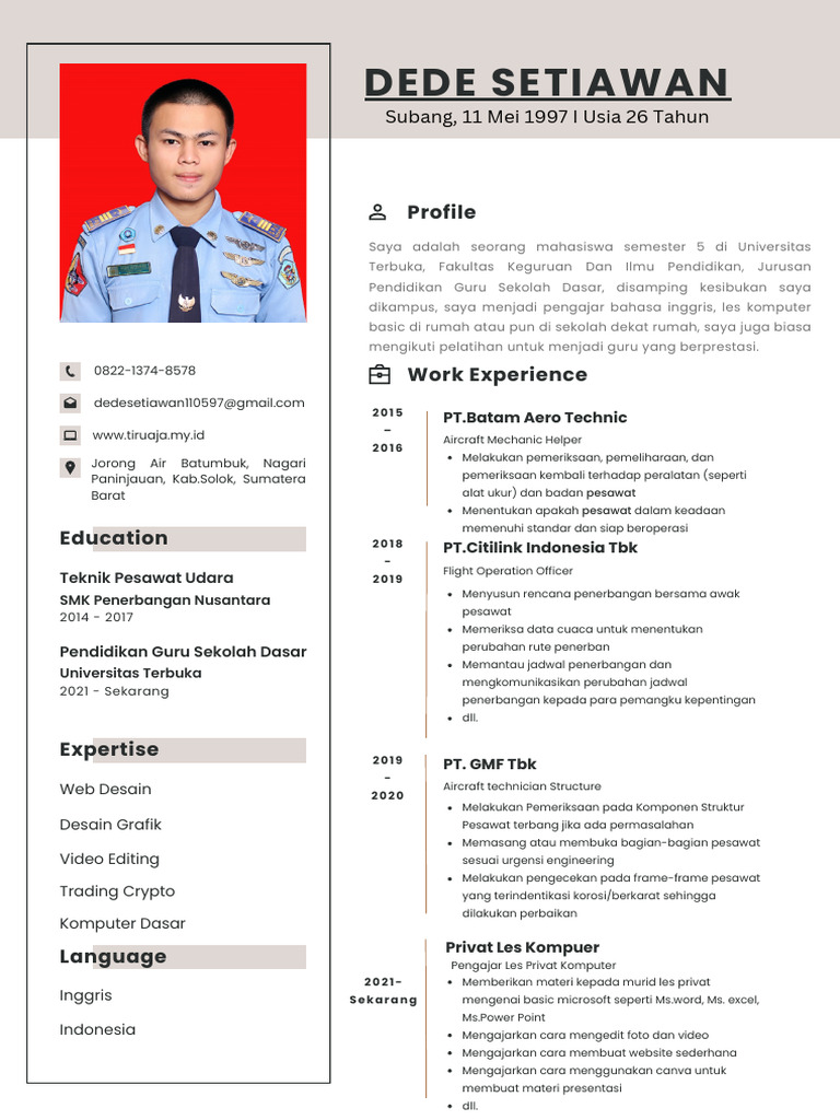 CV - Dede Setiawan - Kampus Mengajar | PDF