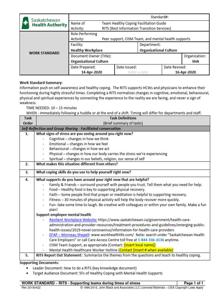 Work-Standard-Facilitation-Guide-for-a-RITS | PDF | Organizational ...