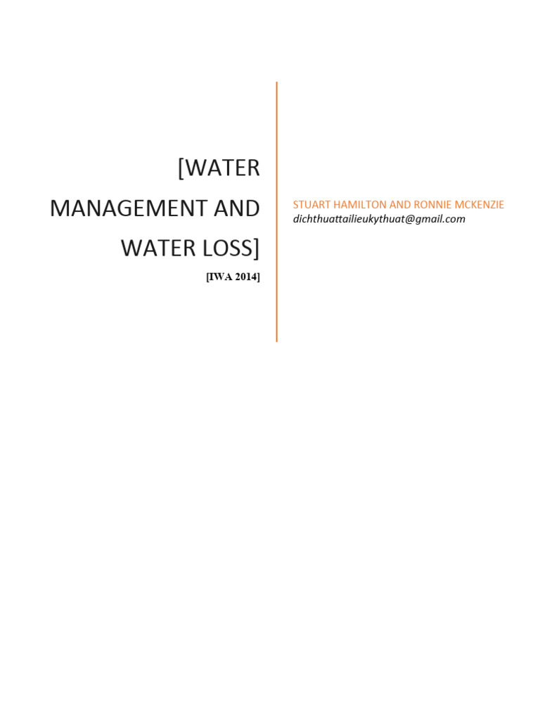 IWA - Water Management and Water Loss 209 (2014) | PDF