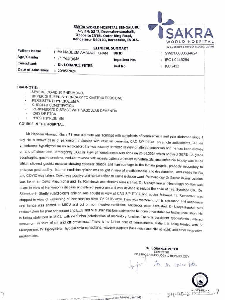 Clinical Summary | PDF | Medical Specialties | Medicine