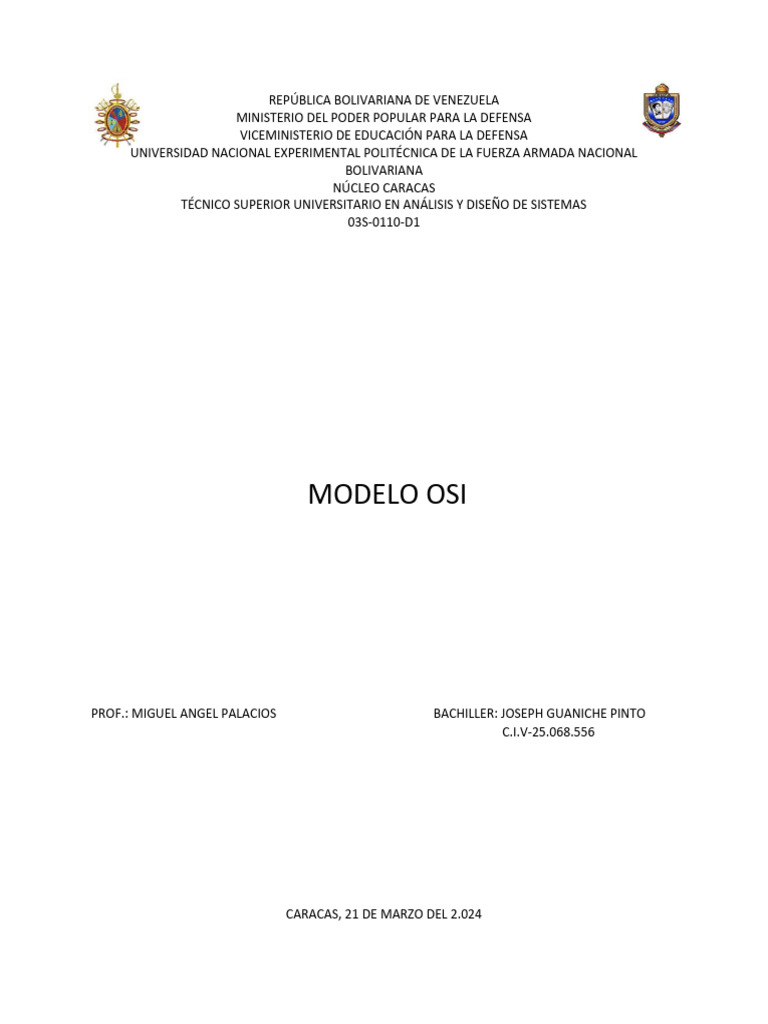 modelo osi | PDF | Conjunto de protocolos de internet | Protocolos de ...