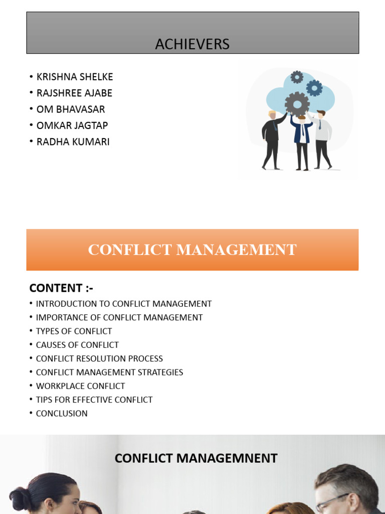 Achievers - Conflict Management | PDF | Negotiation | Conflict Resolution