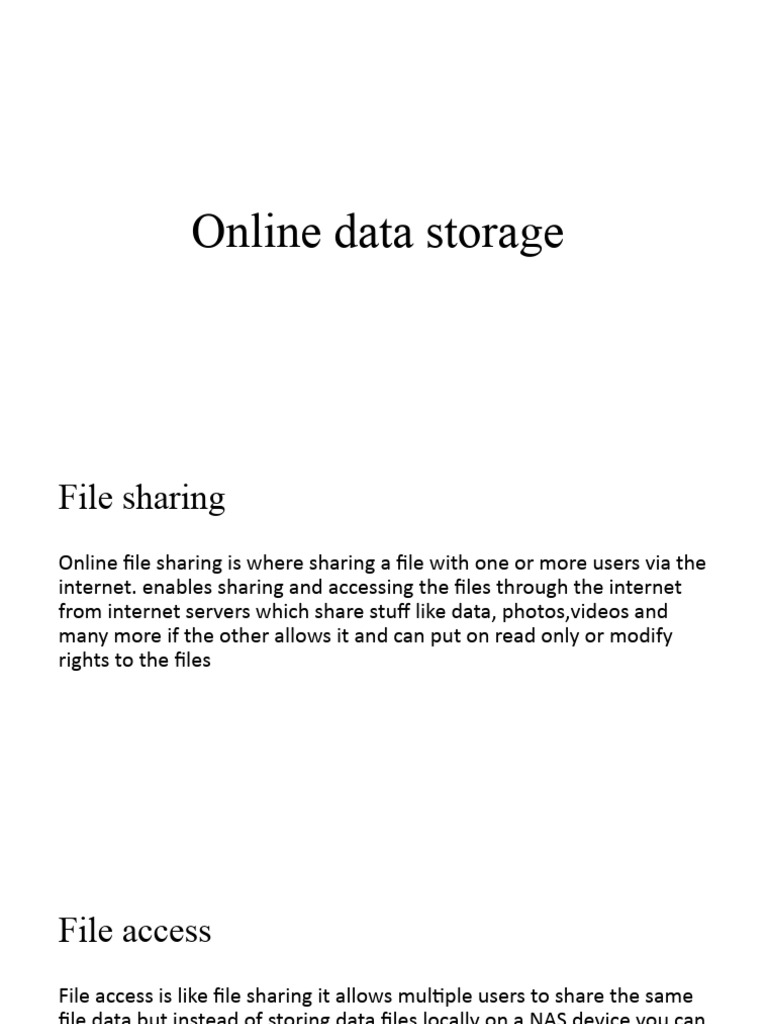 Online Data Storage | PDF