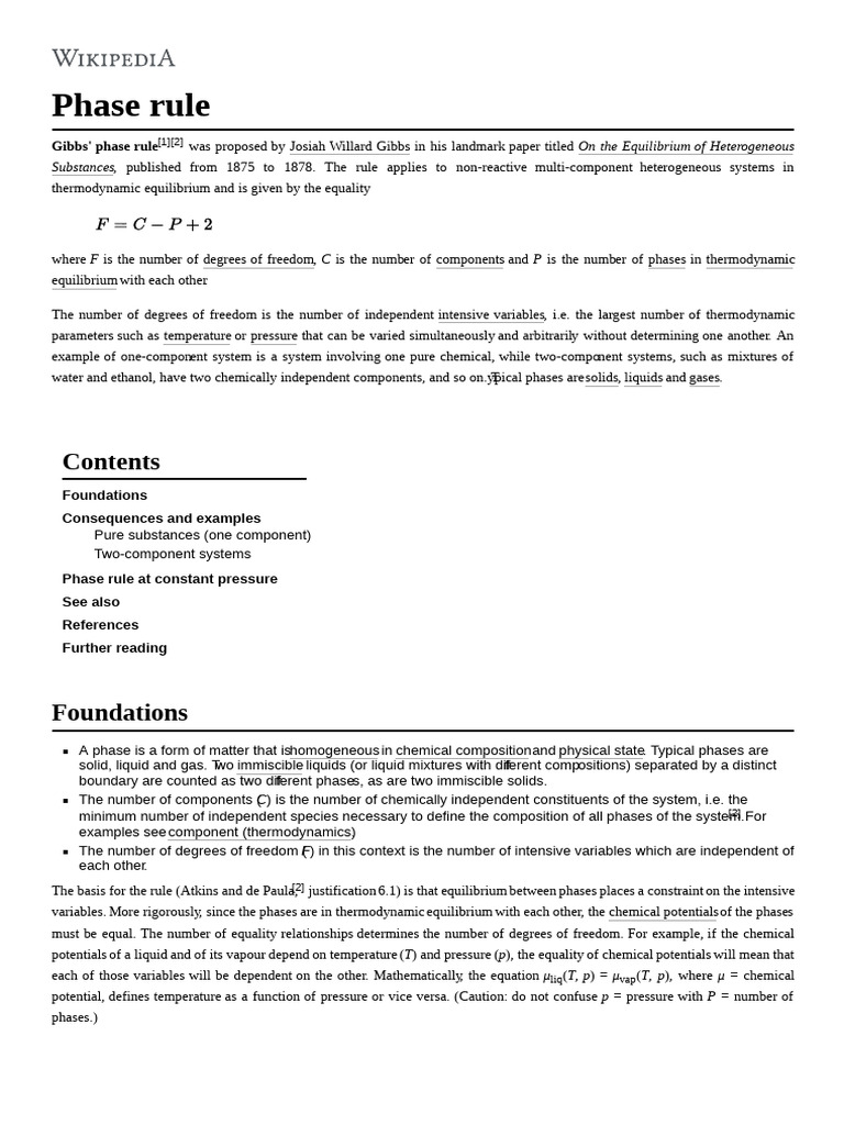 Phase Rule | Download Free PDF | Phase Rule | Phase (Matter)