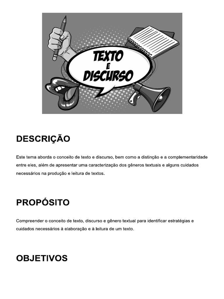 Texto e Discurso | PDF
