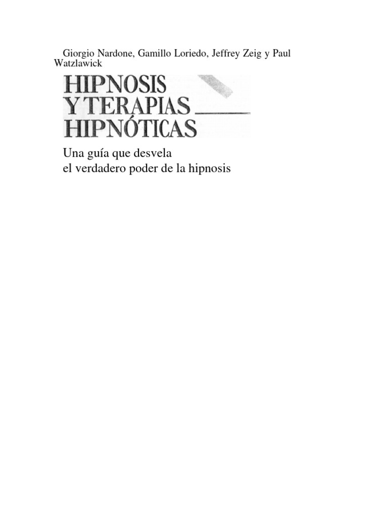 Historia De La Hipnosis Pdf Hipnosis Psicoterapia
