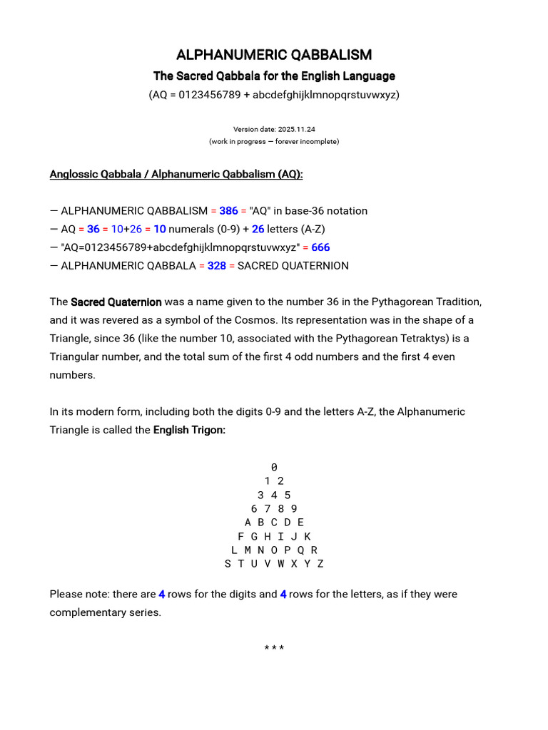 AQ - The Sacred Qabbala For The English Language | PDF | Cthulhu Mythos ...