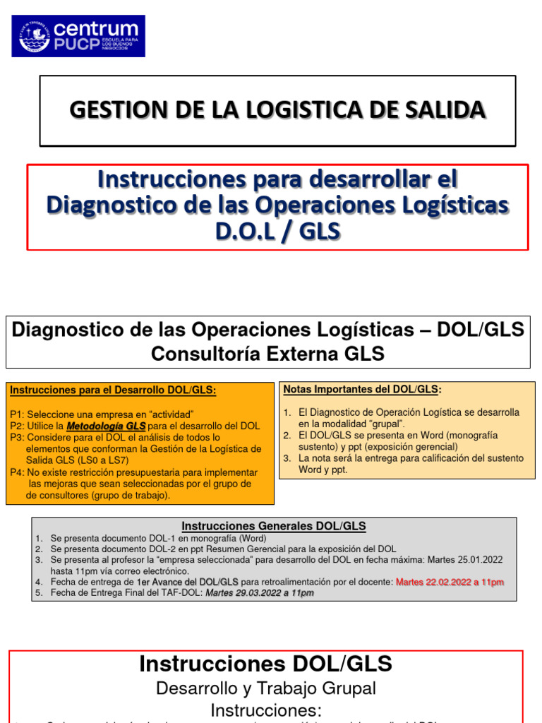 03 P1 DOL y El Metodo GLS Instrucciones Generales al 18.01.2022 | Descargar gratis PDF | Business