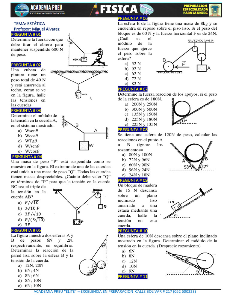 Tema 04-Estática | PDF | Tensión (Física) | Física Aplicada e Interdisciplinaria