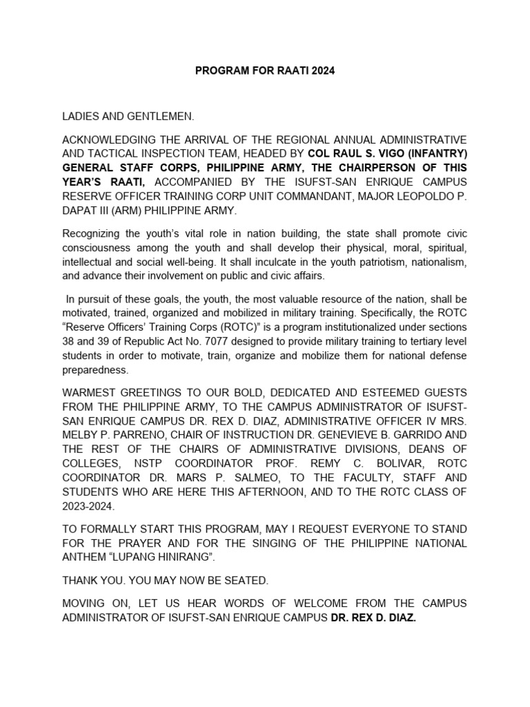 Raati Script | PDF | Military