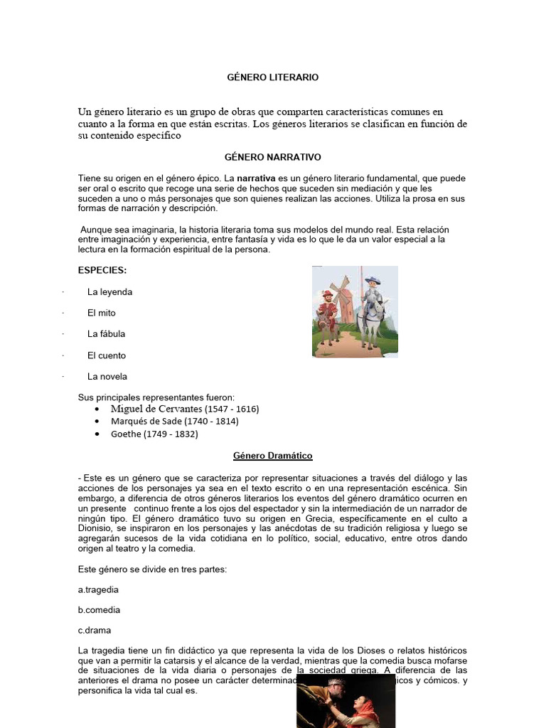 GÉNERO LITERARIO | PDF | Poesía épica | Narración