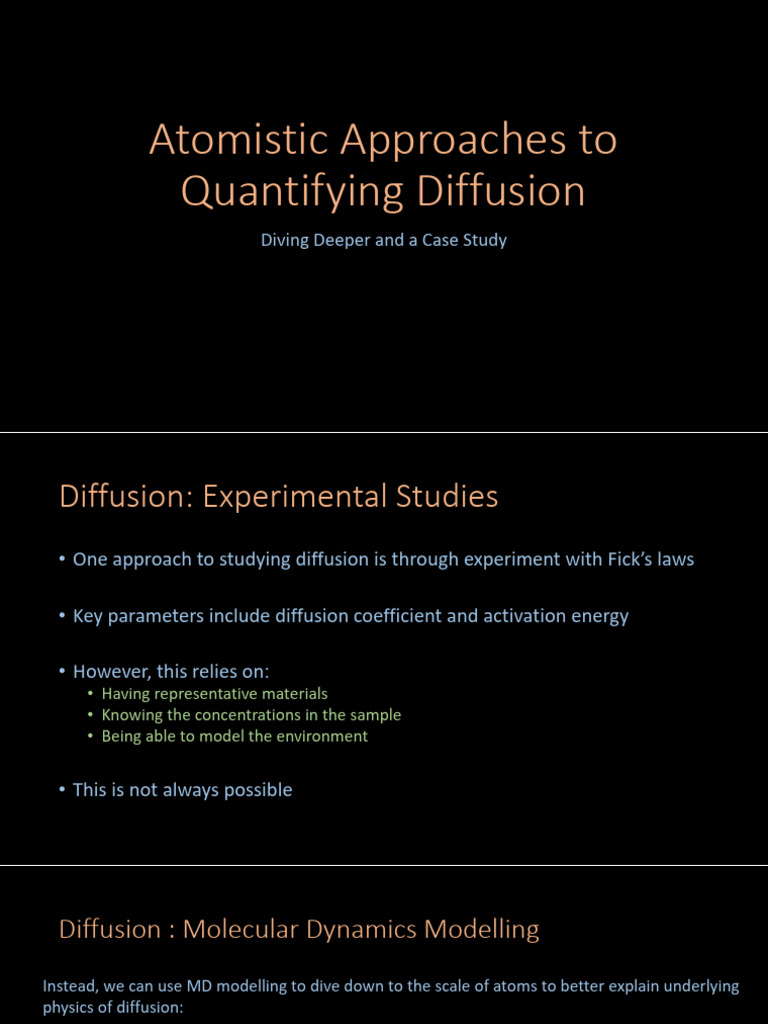Diffusion Case Study | PDF | Diffusion | Molecular Dynamics
