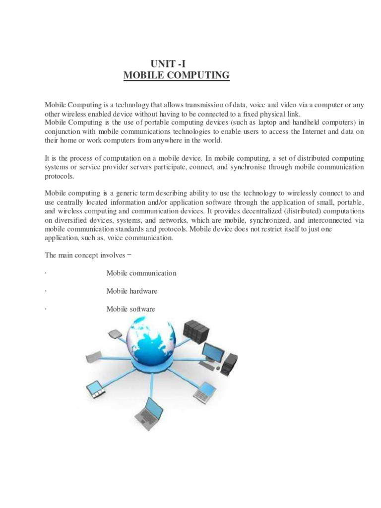 Unit - I Mobile Computing | PDF | Channel Access Method | Computer Network