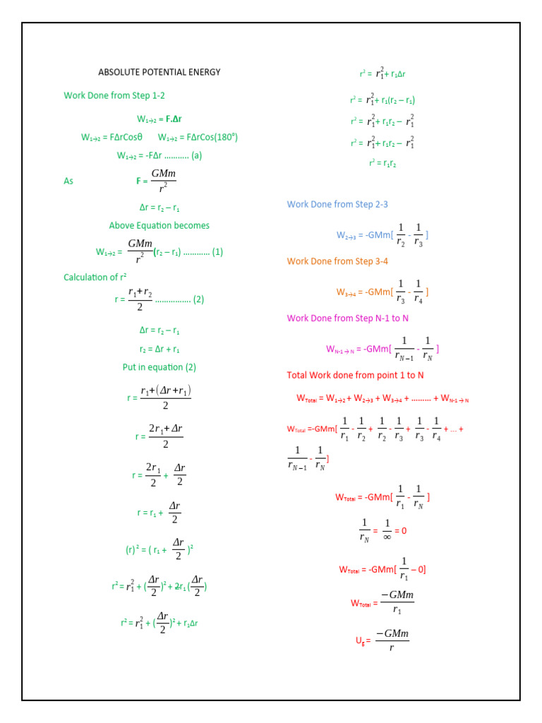 Absolute Potential Energy | PDF | Physics | Mechanics