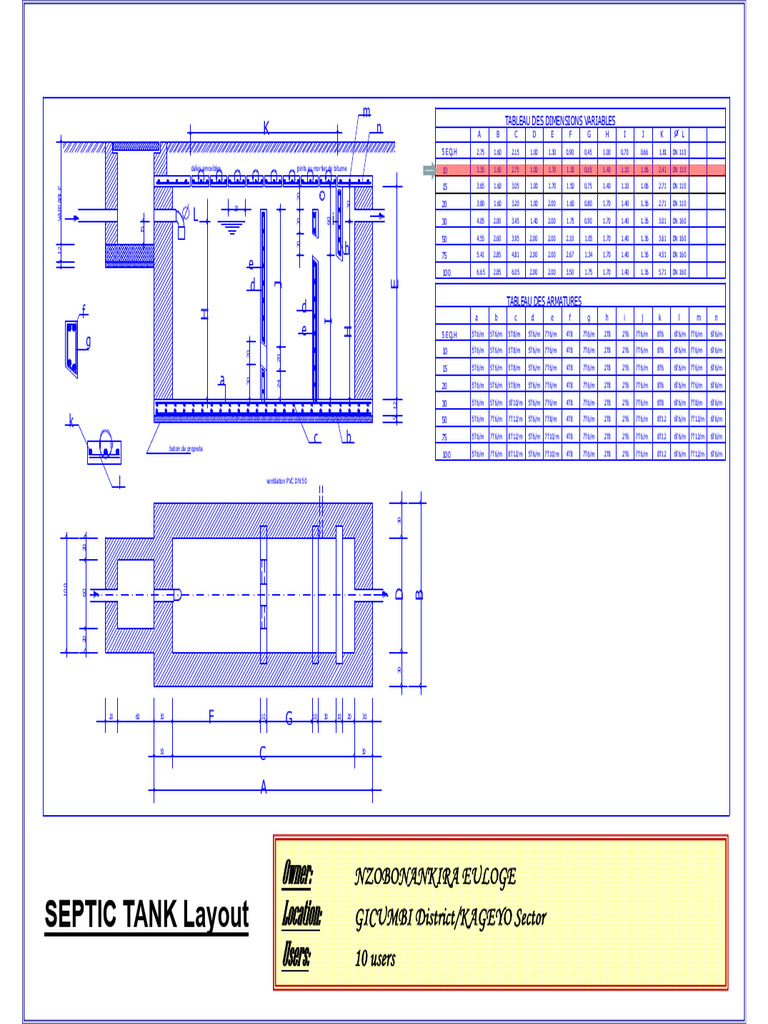 Septic Tank Layout | PDF