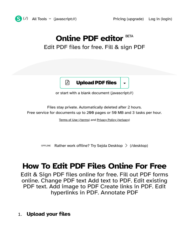 Easy To Use Online PDF Editor | PDF | Hyperlink | Online And Offline