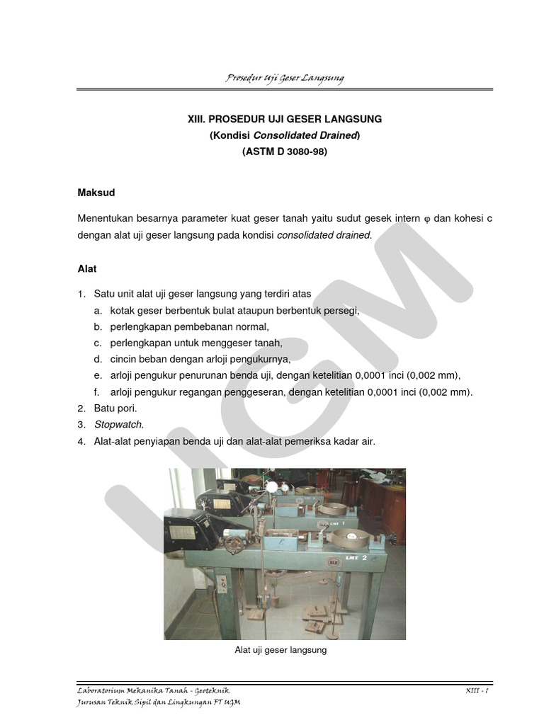 Bab 3 Uji Geser Langsung | PDF
