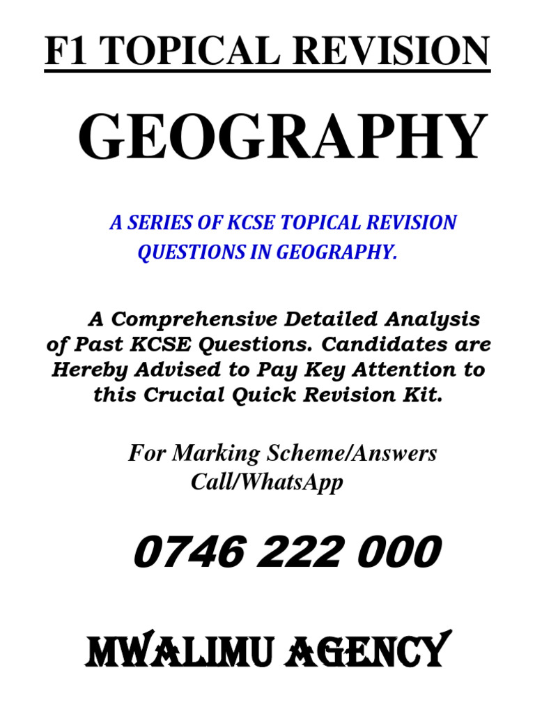 Kcse F1 Geography Topicals | PDF | Rock (Geology) | Mining