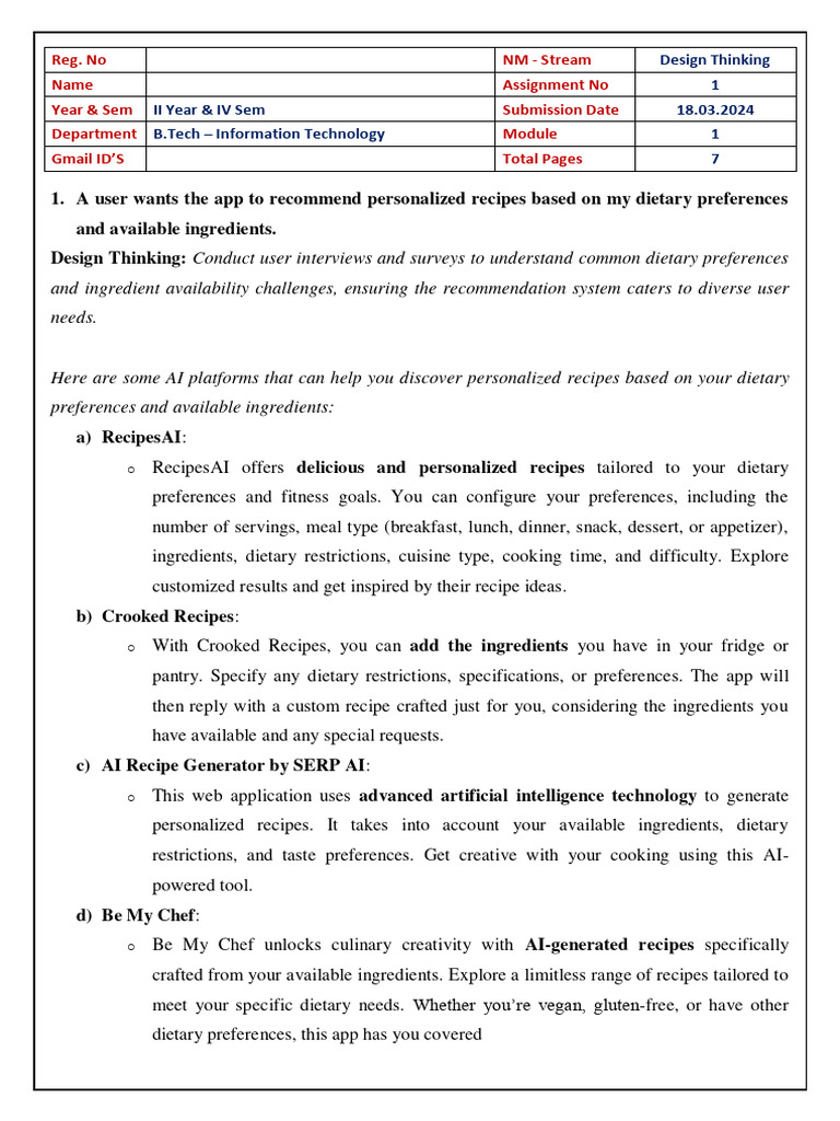 Design Thinking Assignment Model | PDF | Software Bug | Information ...