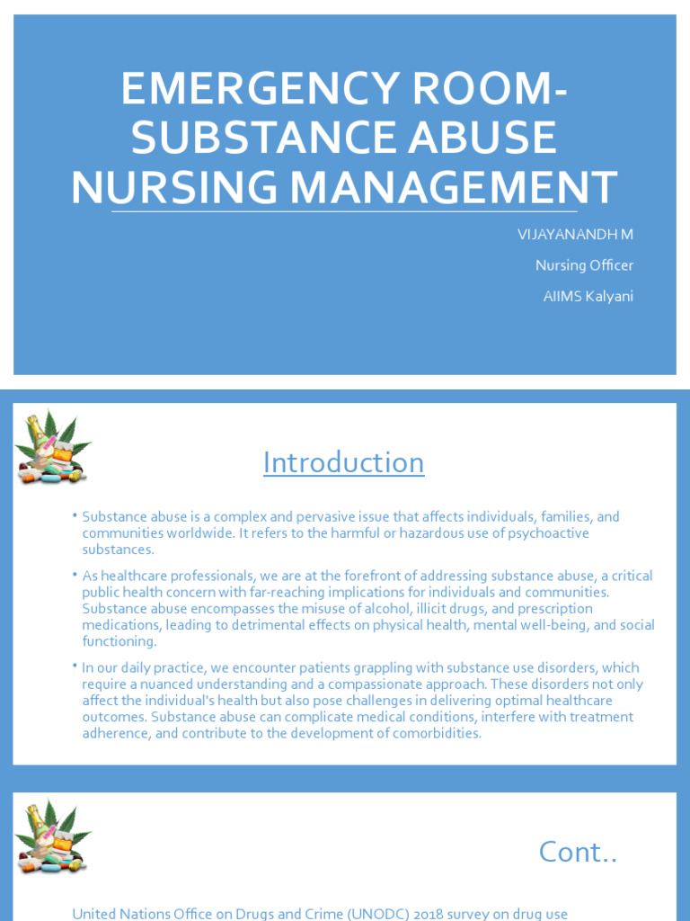 Nursing Management of Substance Abuse in Emergency Room | Download Free ...