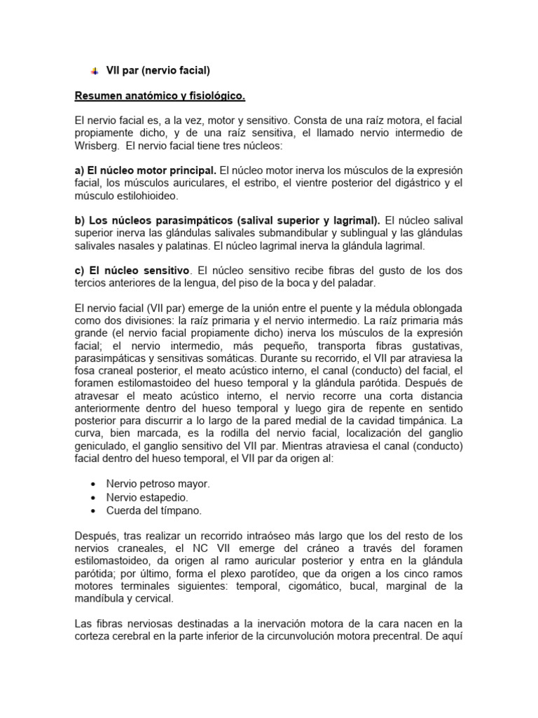 VII y VIII par | PDF | Neurología | Sistema Auditorio