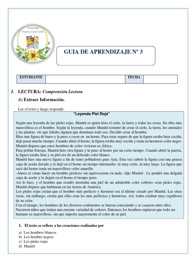 Guía-N3-Taller-Comprensión-Lectora-8°-Básicos-AyB | PDF