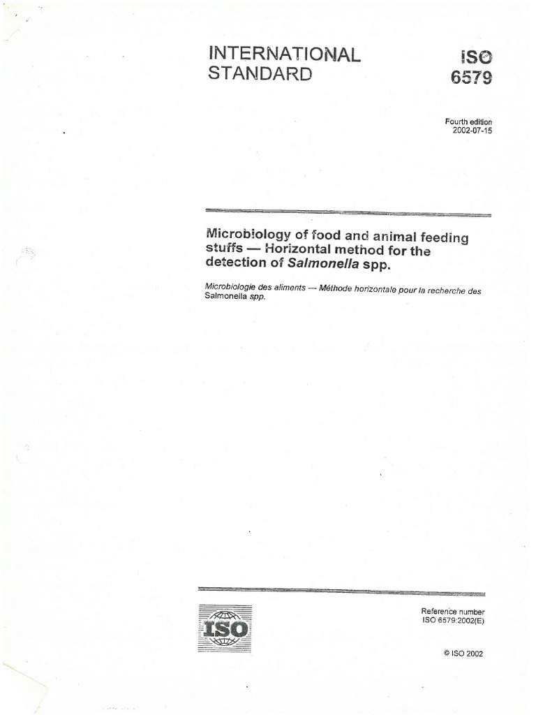 ISO 6579;2002 | PDF | International Organization For Standardization