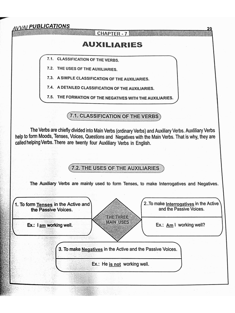 A detailed classification of auxiliaries | PDF