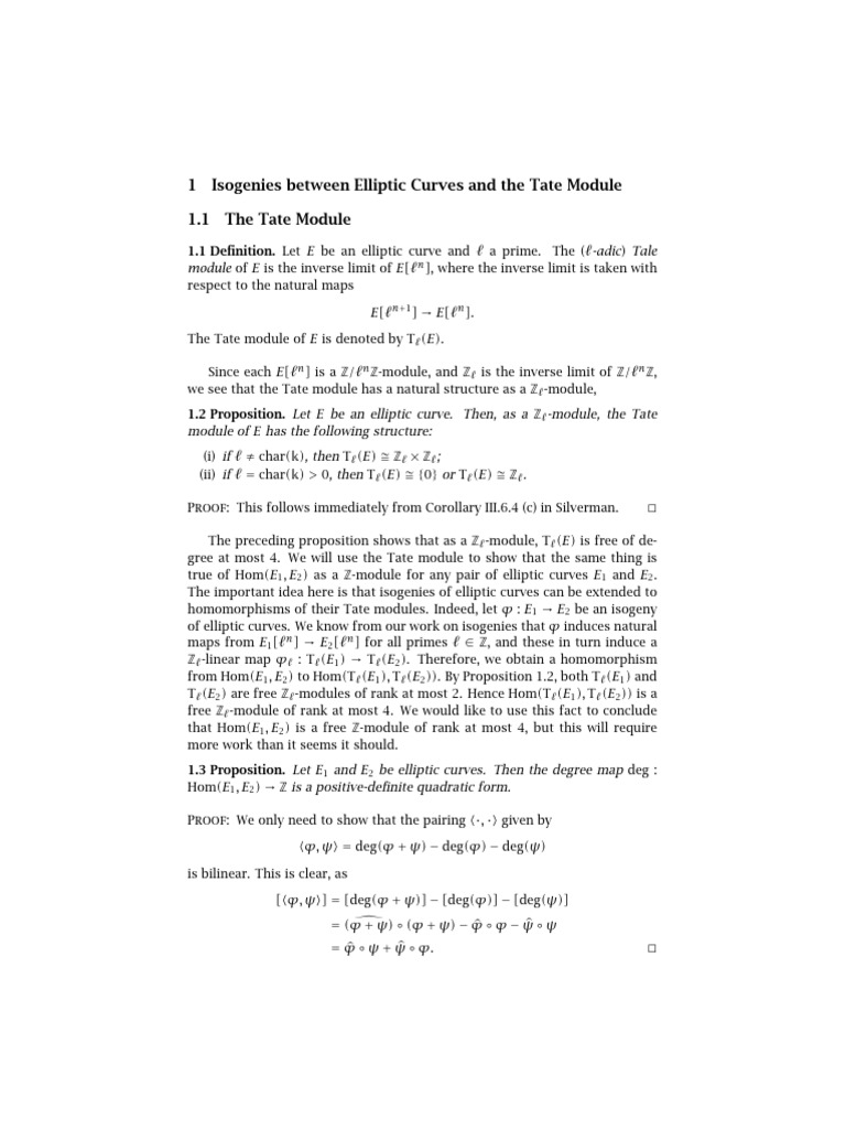 Tate map-isogenythm | PDF | Module (Mathematics) | Mathematical Analysis
