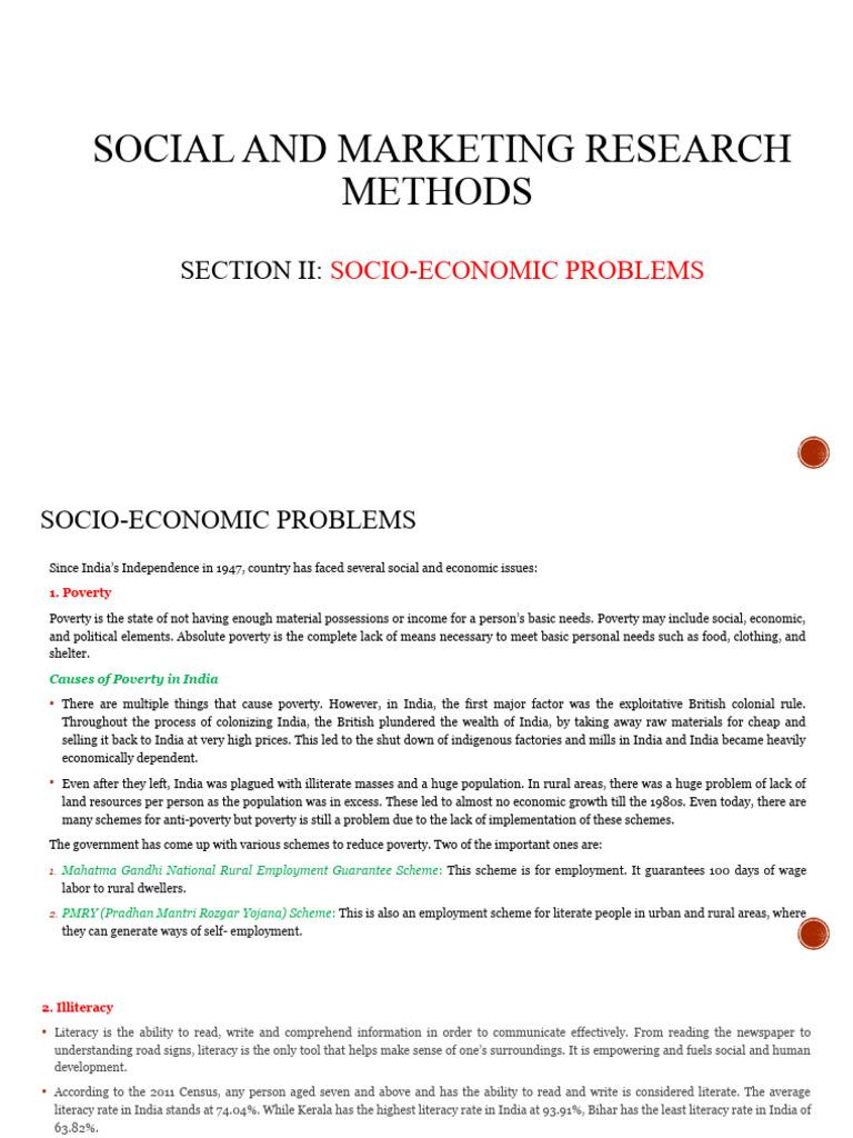 SECTION II - Socio-Economic Problems | PDF | Child Labour | Human Migration