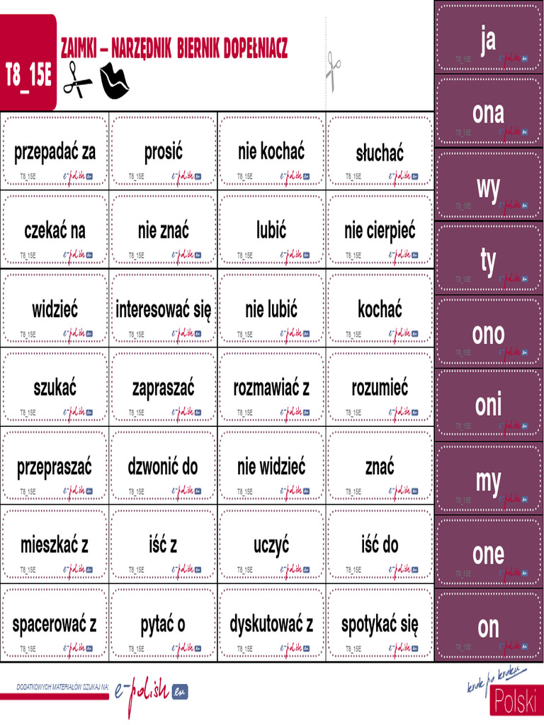 Zaimki Narzednik Biernik Dopelniacz t8 15e | PDF