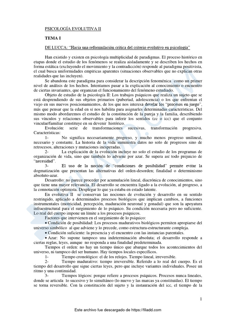 Resumen Final Evo II Modificado Programa 2014 | PDF | Vida | Hora