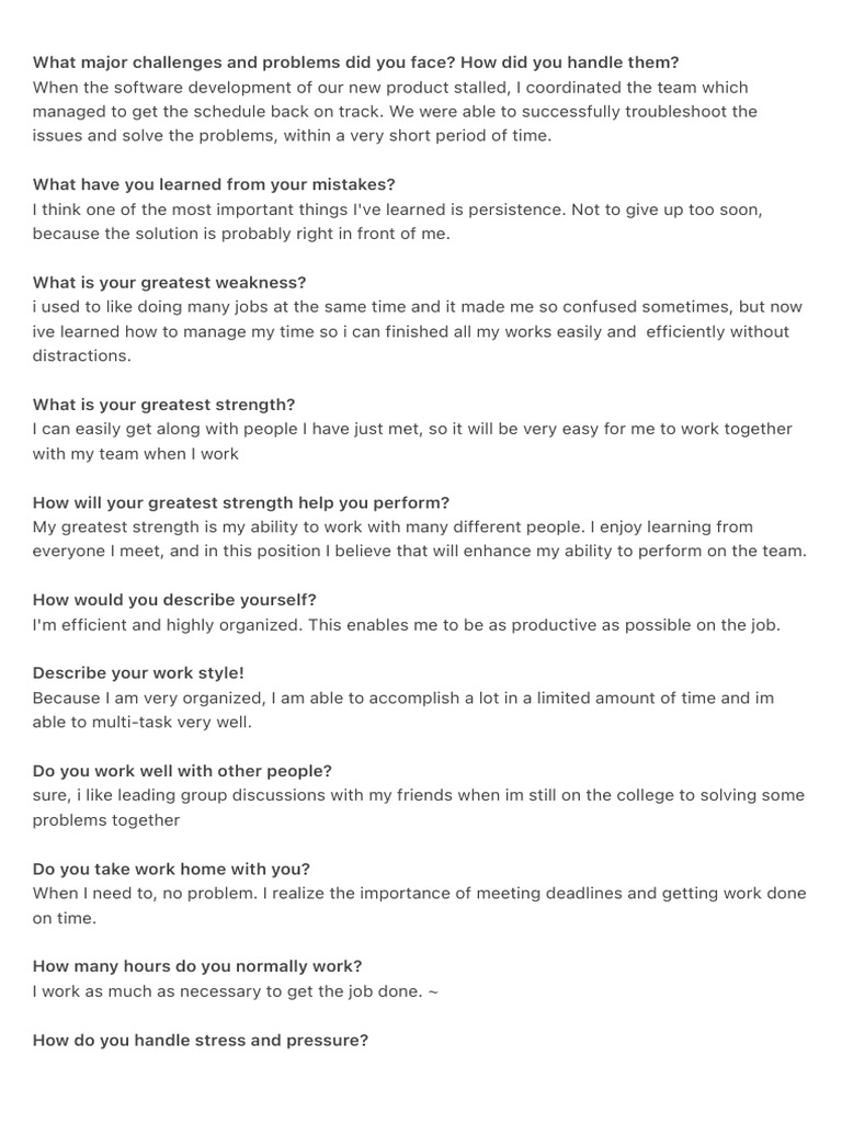 What Major Challenges and Problems Did You Face? How Did You Handle ...