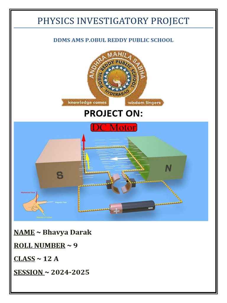 Physics Project | PDF | Electric Motor | Direct Current