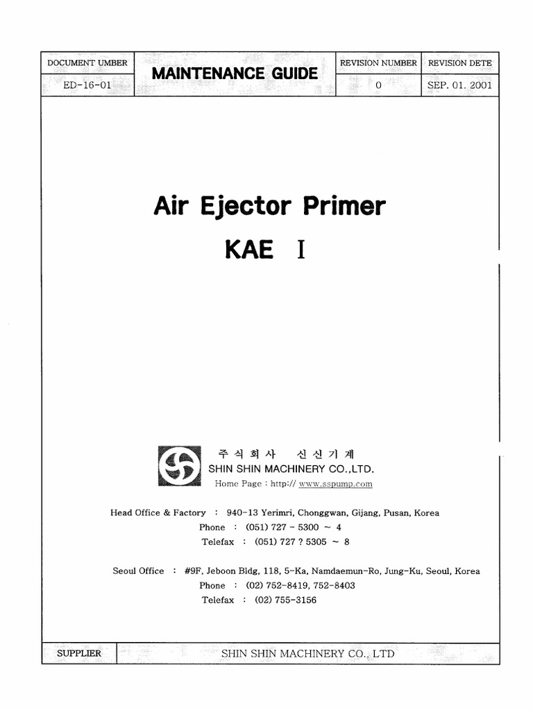 Air Ejector Primer KAE I | PDF | Pump | Valve