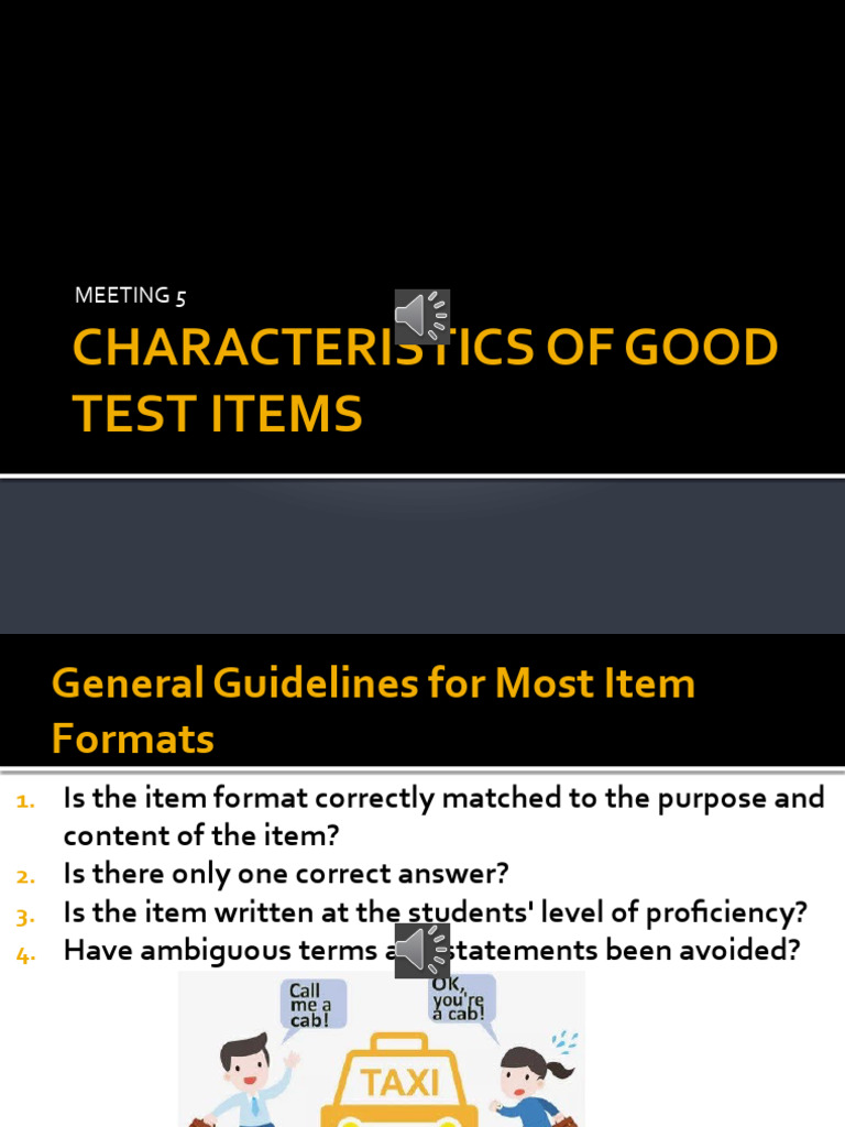 Characteristics of Good Test Items | PDF