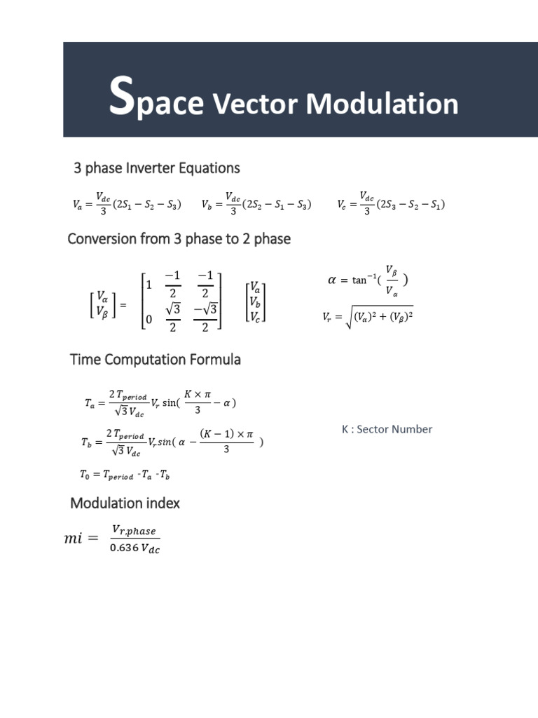 SVM 3-Phase Inverter Equations | PDF | Teaching Methods & Materials