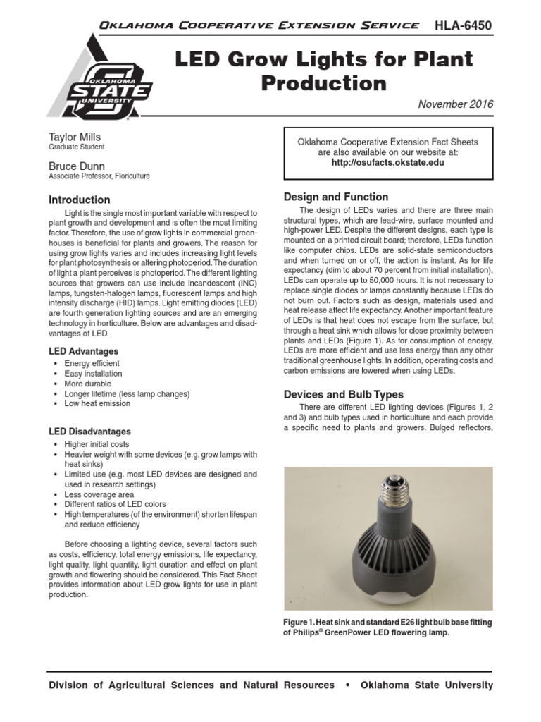 Led Grow Lights For Plant Production Hla 6450 | PDF | Light Emitting ...