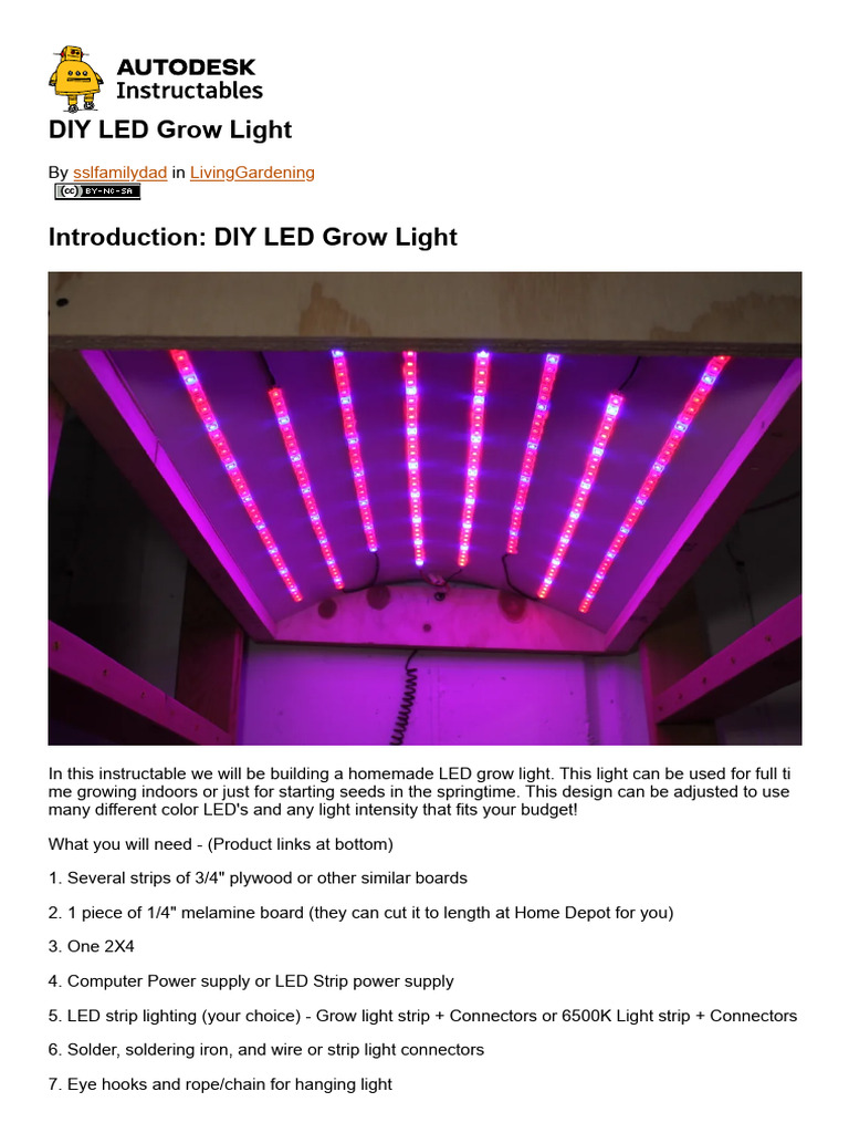 DIY LED Grow Light - 4 Steps (With Pictures) - Instructables | PDF ...
