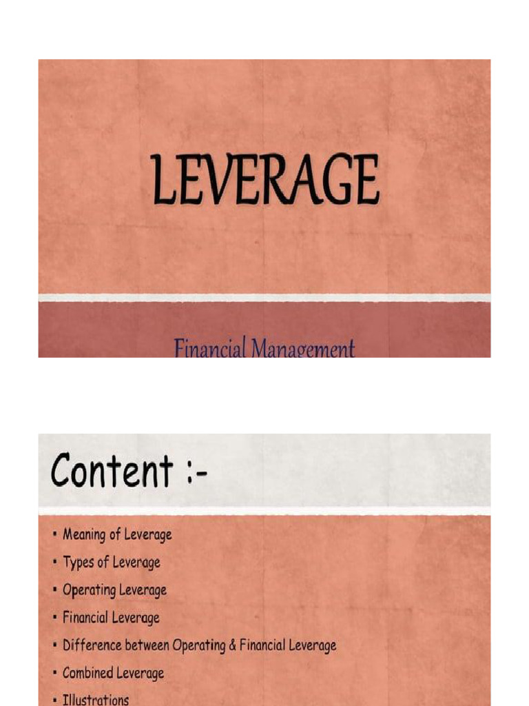 Understanding Leverage in Finance | PDF