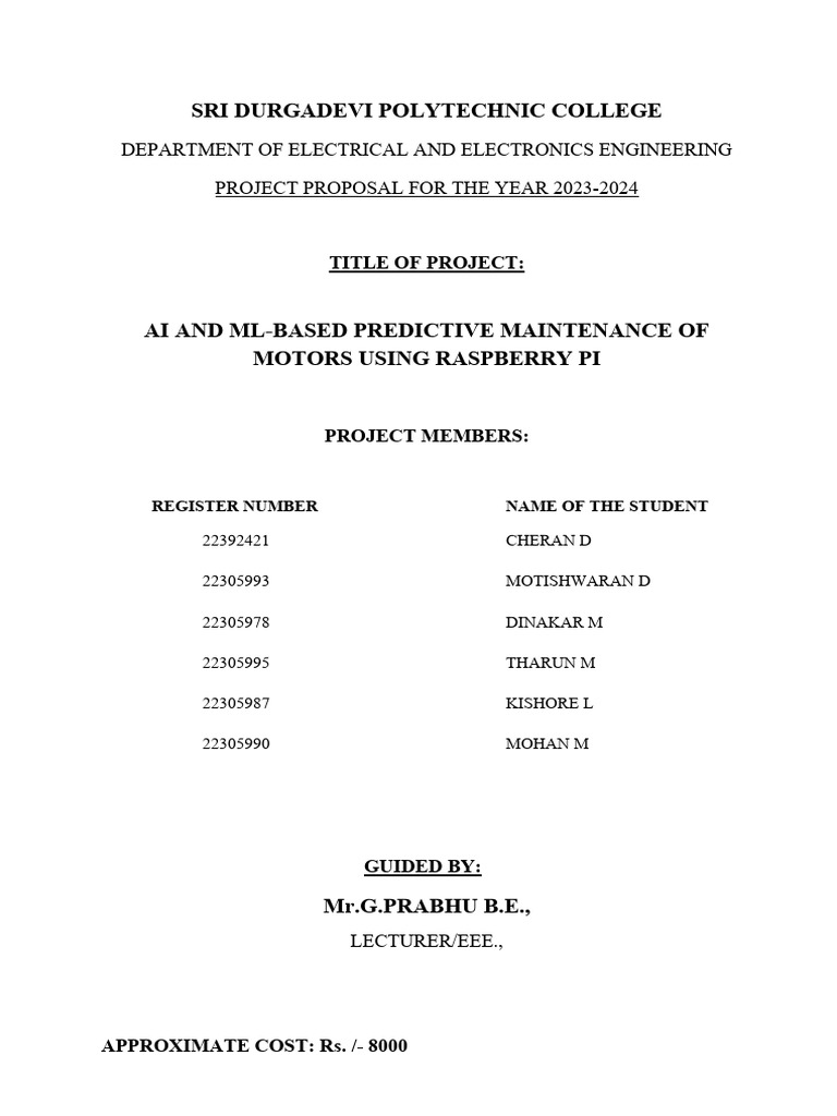 AI AND ML-BASED PREDICTIVE MAINTENANCE OF MOTORS USING RASPBERRY PI | Download Free PDF ...