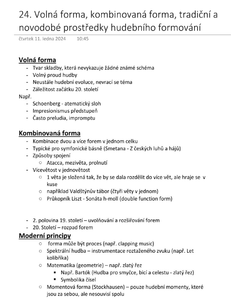 Volná Forma, Kombinovaná Fo | PDF