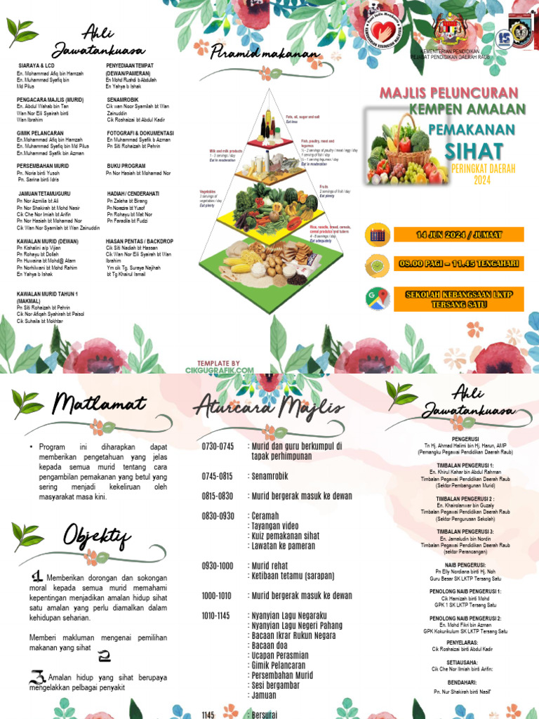 Pamplet Peluncuran Kempen Amalan Pemakanan Sihat | PDF