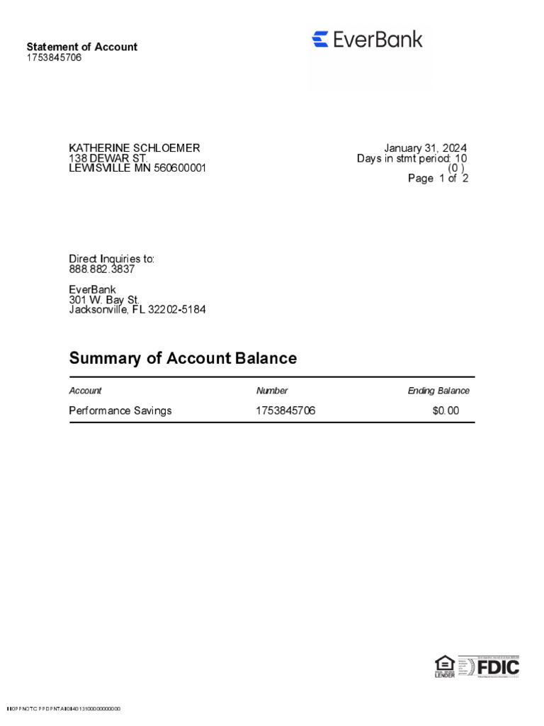 Performance Savings Account Statement | PDF | Business | Financial Services