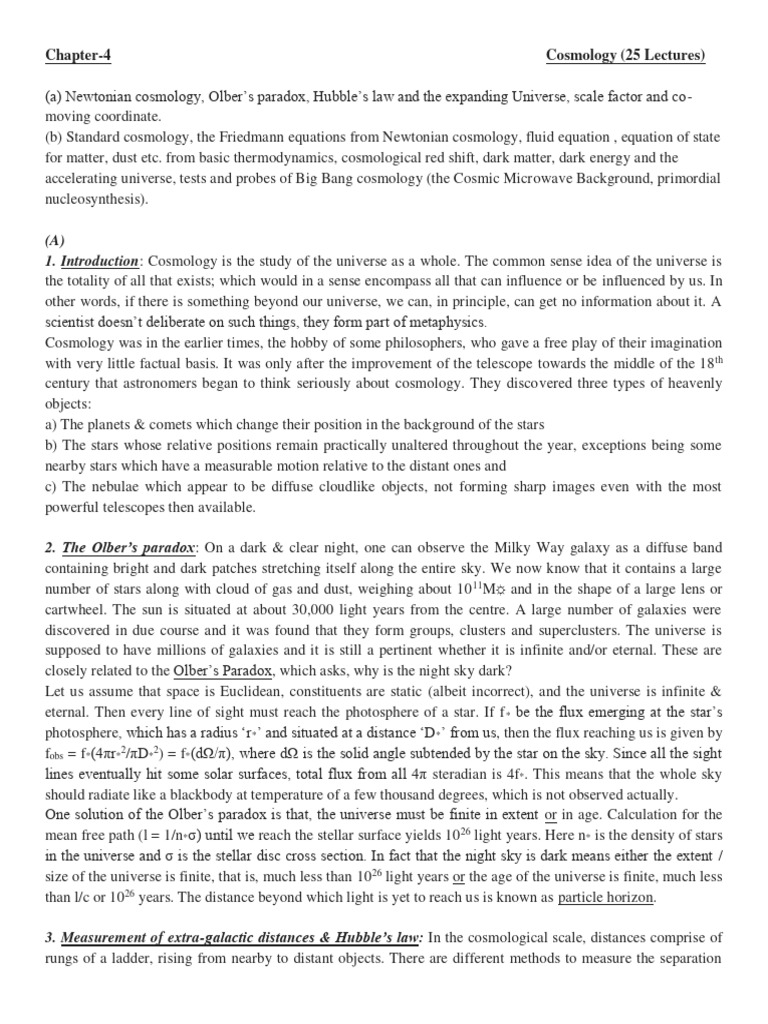 Cosmology | PDF | Physical Cosmology | Universe