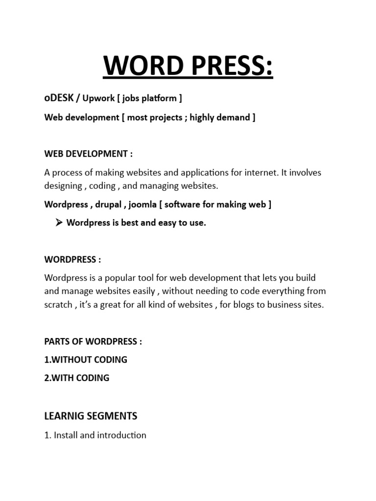 WordPress Web Development Guide | PDF | Computers | Technology & Engineering