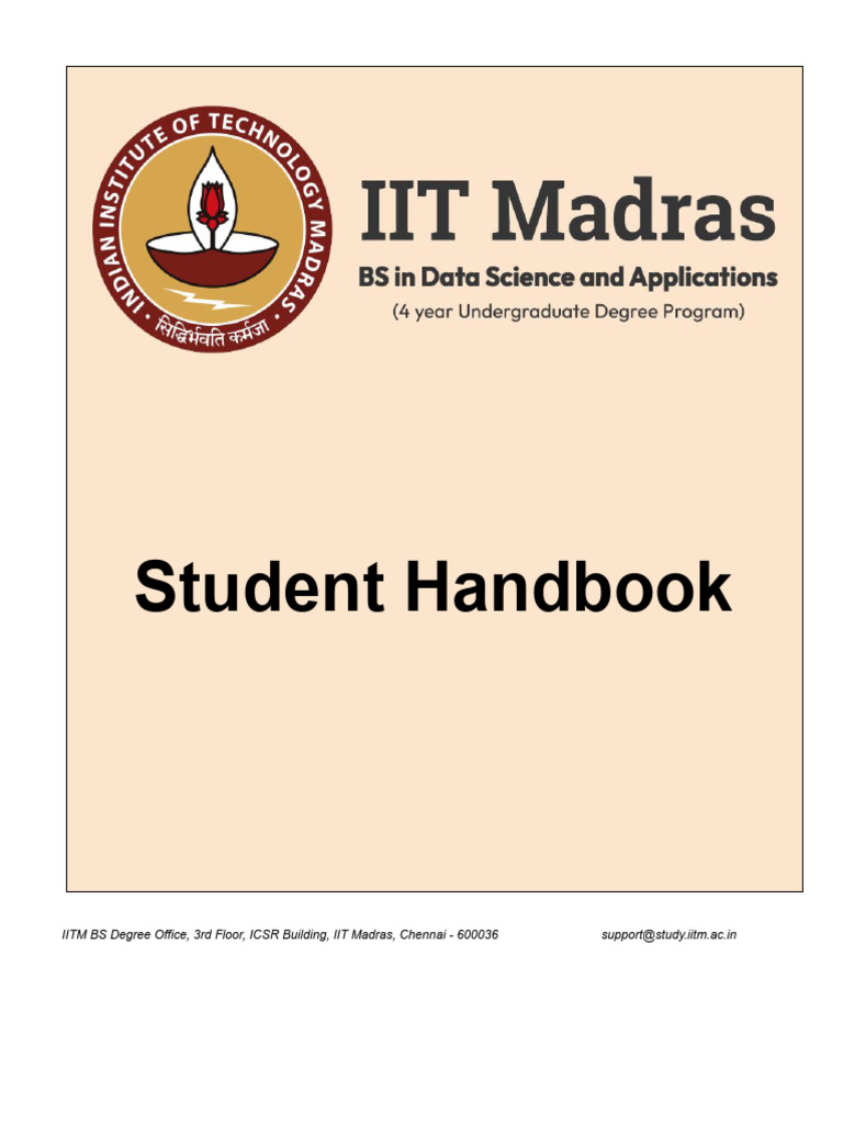 IITM BS Degree Programme - Student Handbook | PDF | Academic Degree | University And College ...