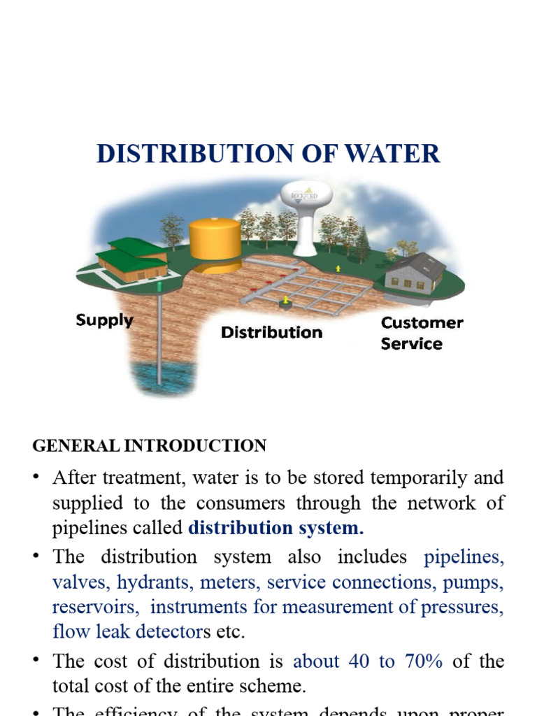 Distribution of Water | PDF | Pump | Pipe (Fluid Conveyance)