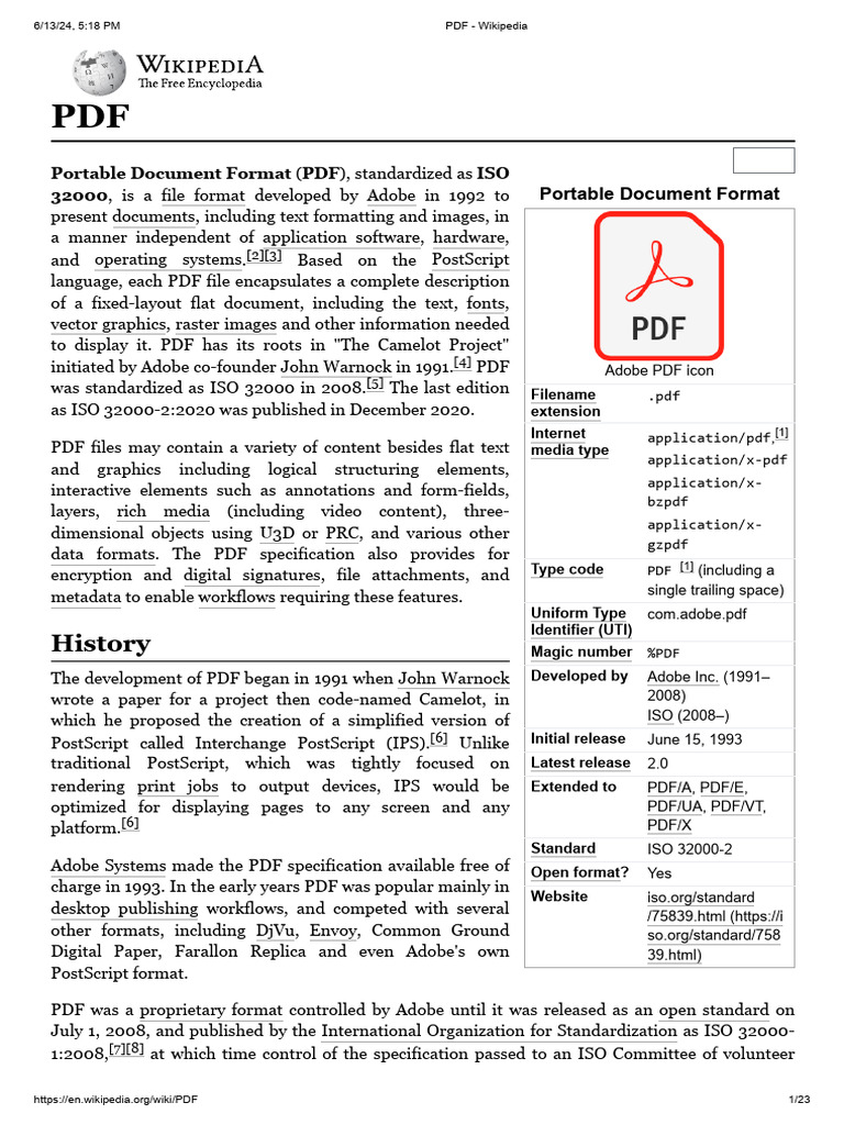 PDF - Wikipedia | PDF | Computing | Software
