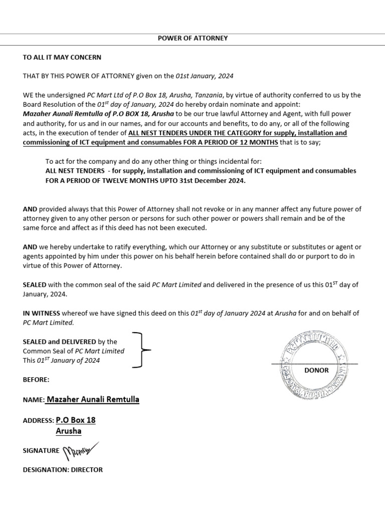 Nest Power of Attorney | PDF | Power Of Attorney | Common Law